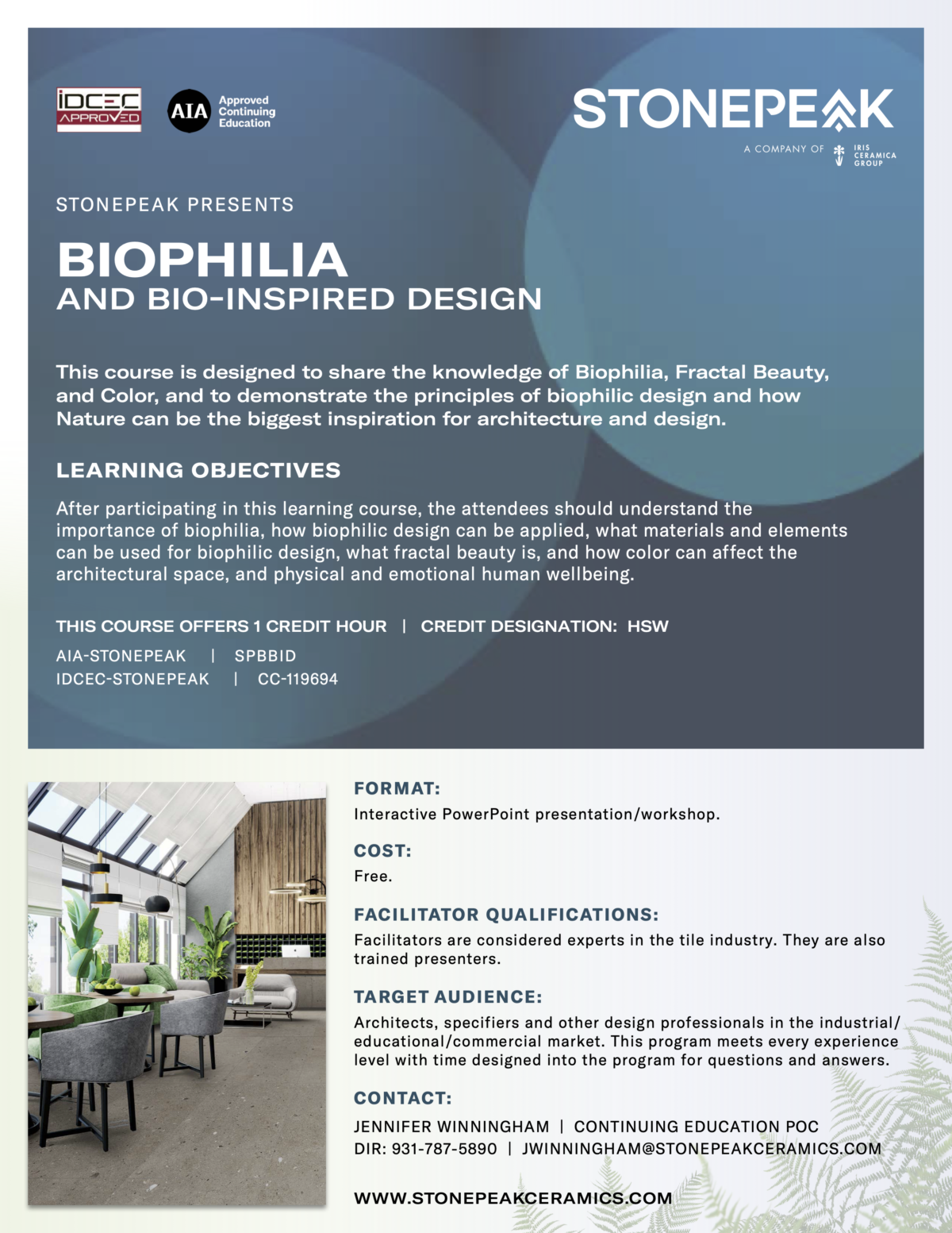 CEU - Biophilia and Bio-inspired Design | Stonepeak Ceramics
