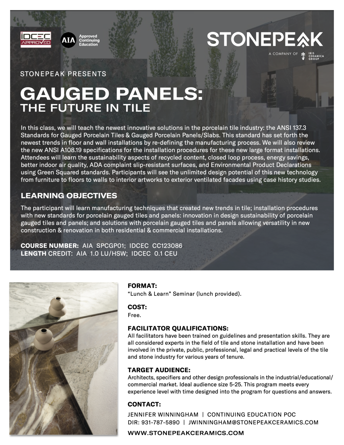 CEU - Gauged Panels: The Future in Tile | Stonepeak Ceramics